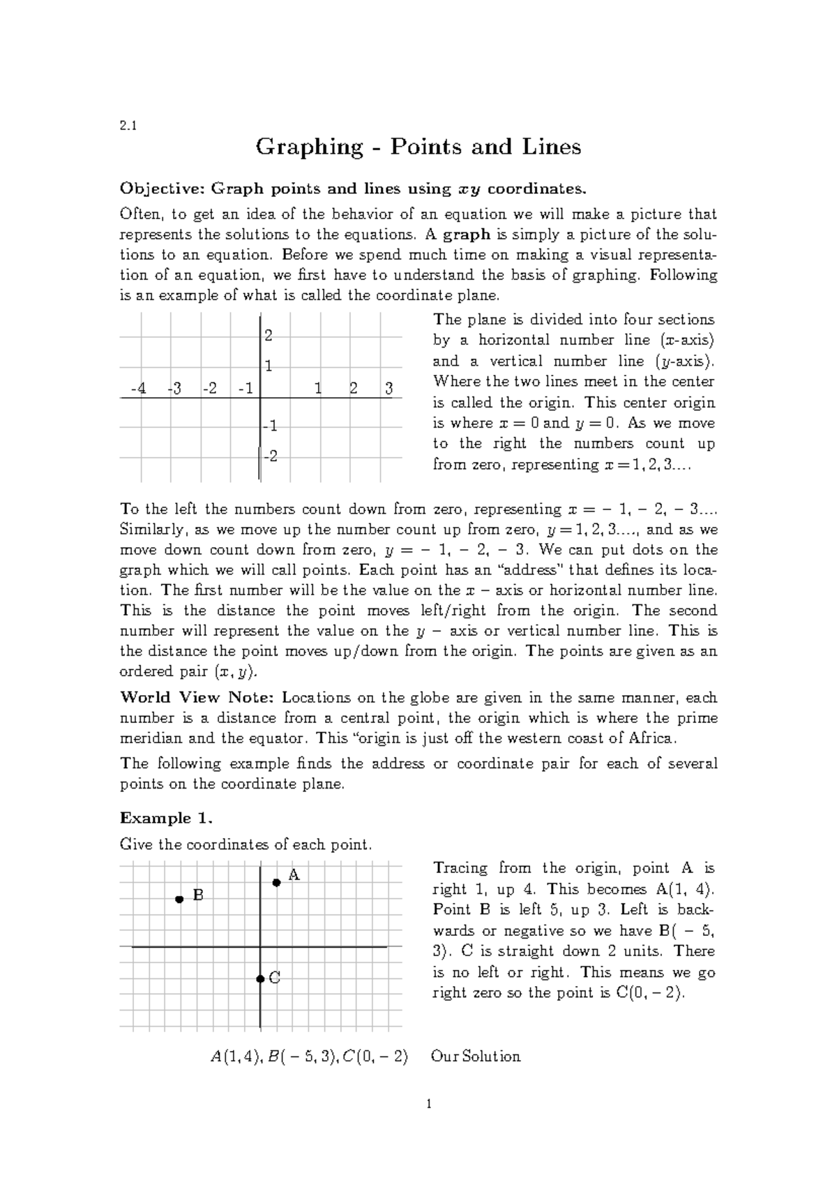 Graphing Points and Lines: Solutions & Practice (MATH 2.1) - Studocu