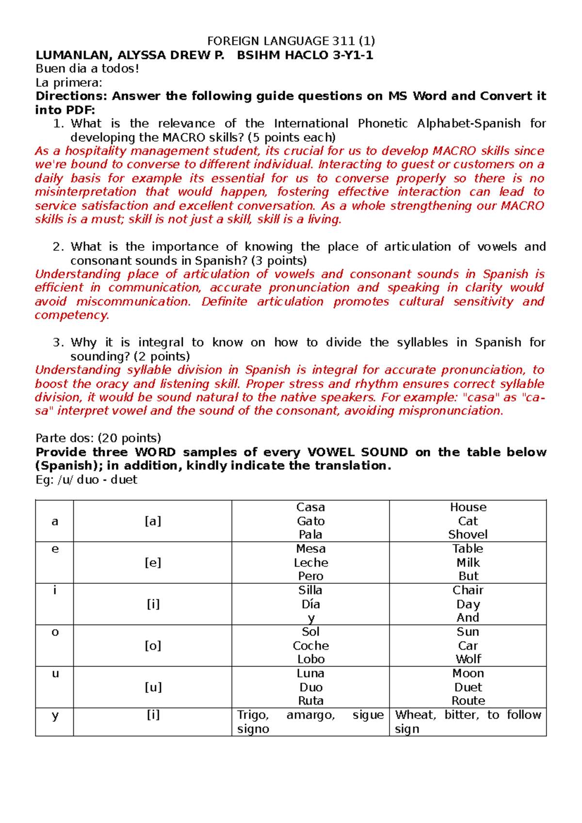 FOLA 311 - Lumanlan - Spanish Phonetics & Macro Skills Activity - Studocu
