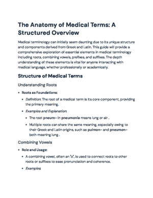 Chapter 01 Introduction to Medical Terminology - Chapter 01 ...