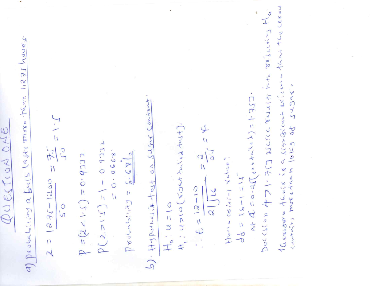 Question 1 - Finance Engineering: Probability & Hypothesis Testing ...