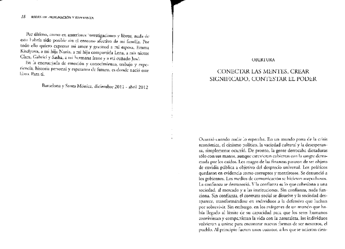 18 REDES DE INDIGNACIÓN Y ESPERANZA: Conectar Mentes y Crear ...