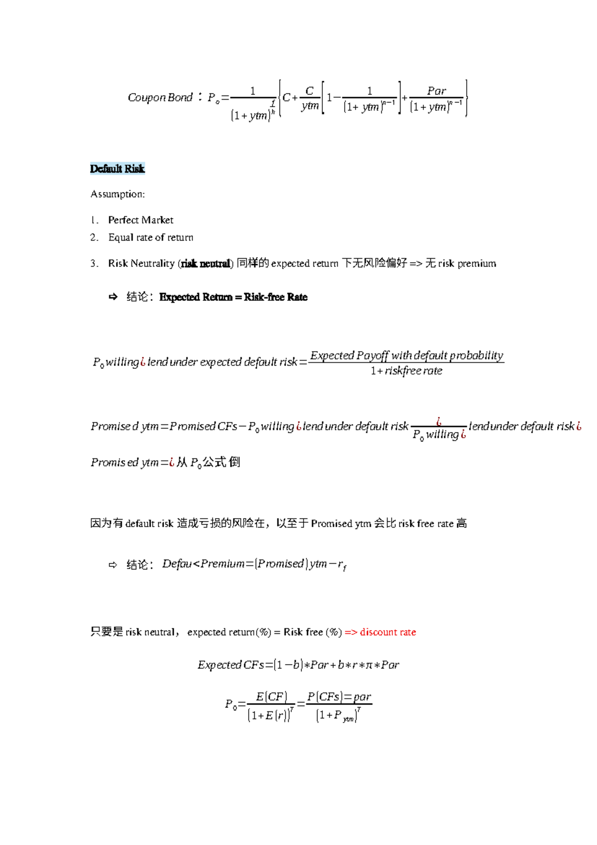 Investment Formulas Summary - 1 Coupon Bond Analysis - Studocu