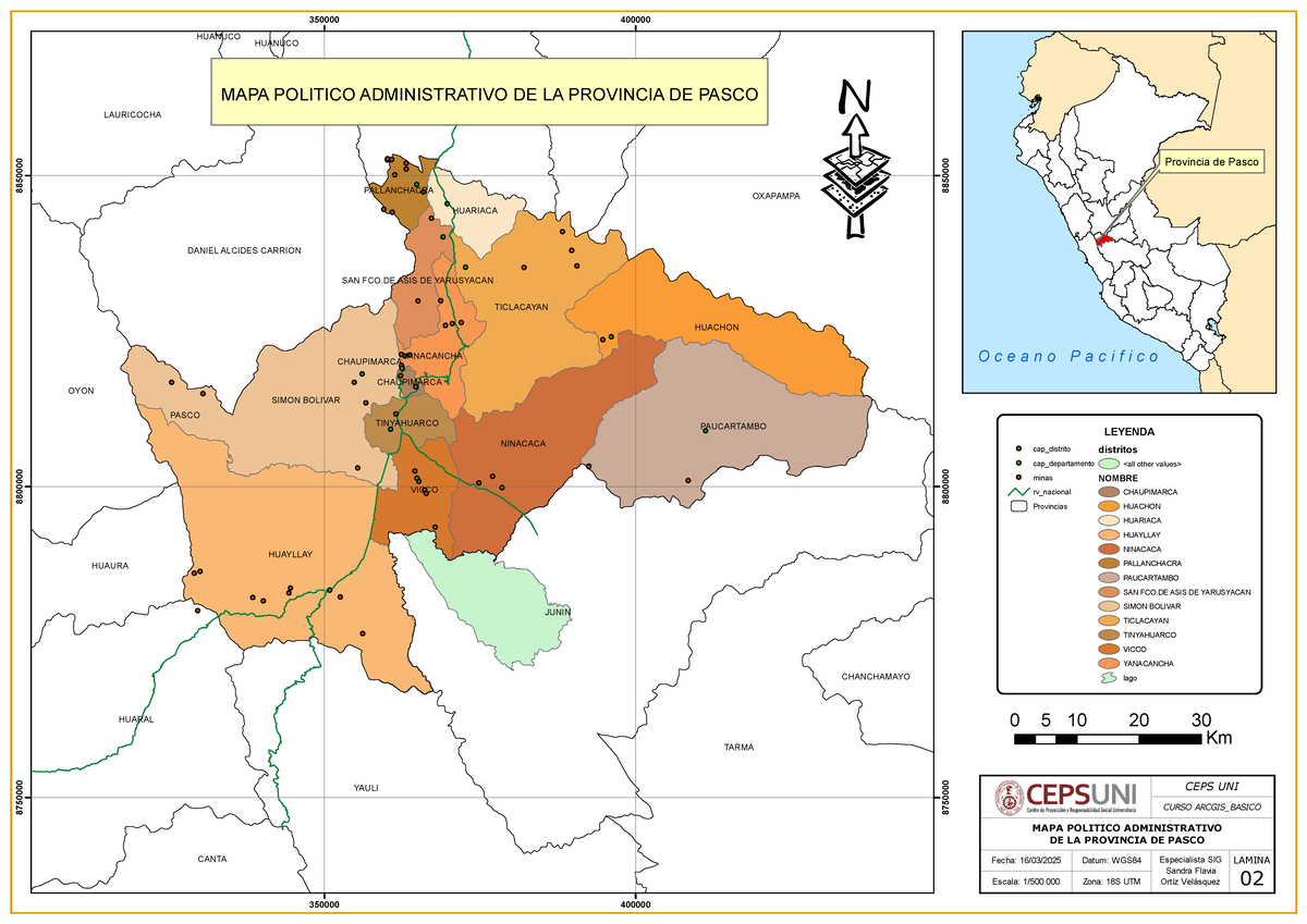 Mapa Político Administrativo de la Provincia de Pasco - ARCGIS_BASICO ...