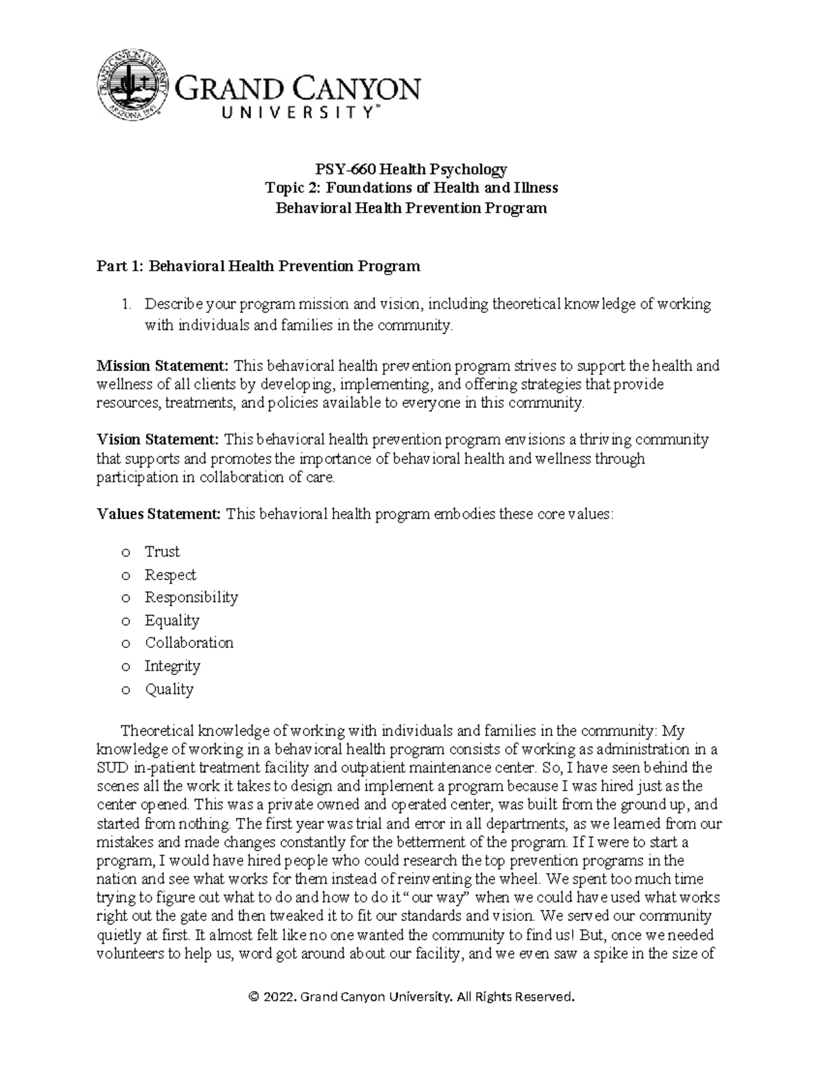 PSY-660-RS-T2-Behavioral Health Prevention Program Insights and ...