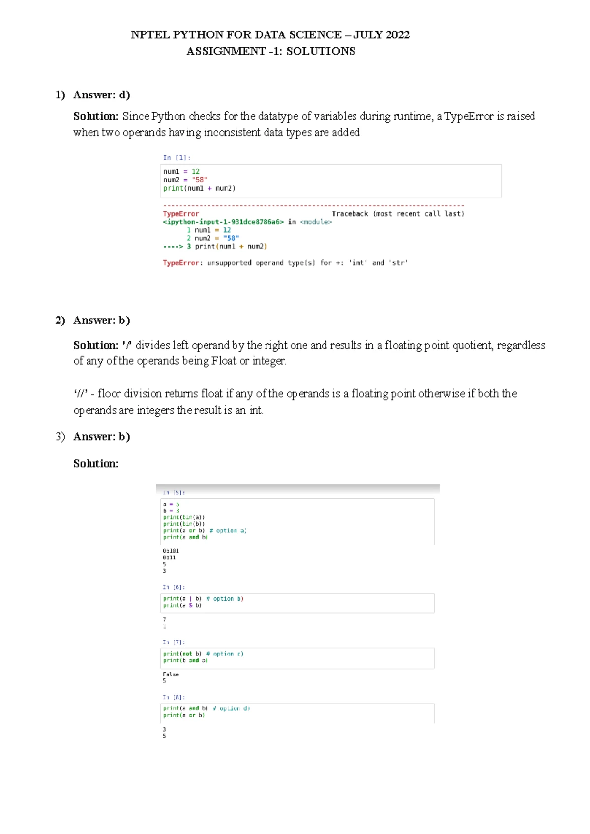 Assignment 4 Solutions - NPTEL WEEK 4 ASSIGNMENT QUESTIONS The power ...