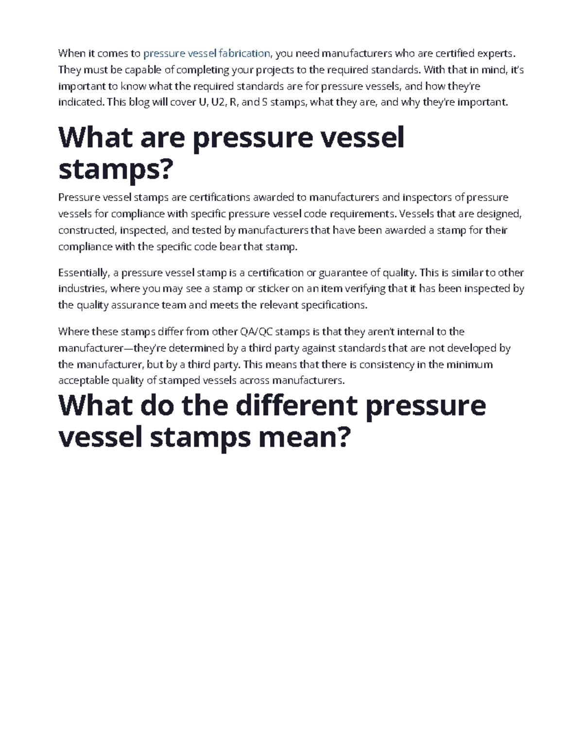 Understanding ASME U, U2, R & S Stamps for Pressure Vessels - Studocu