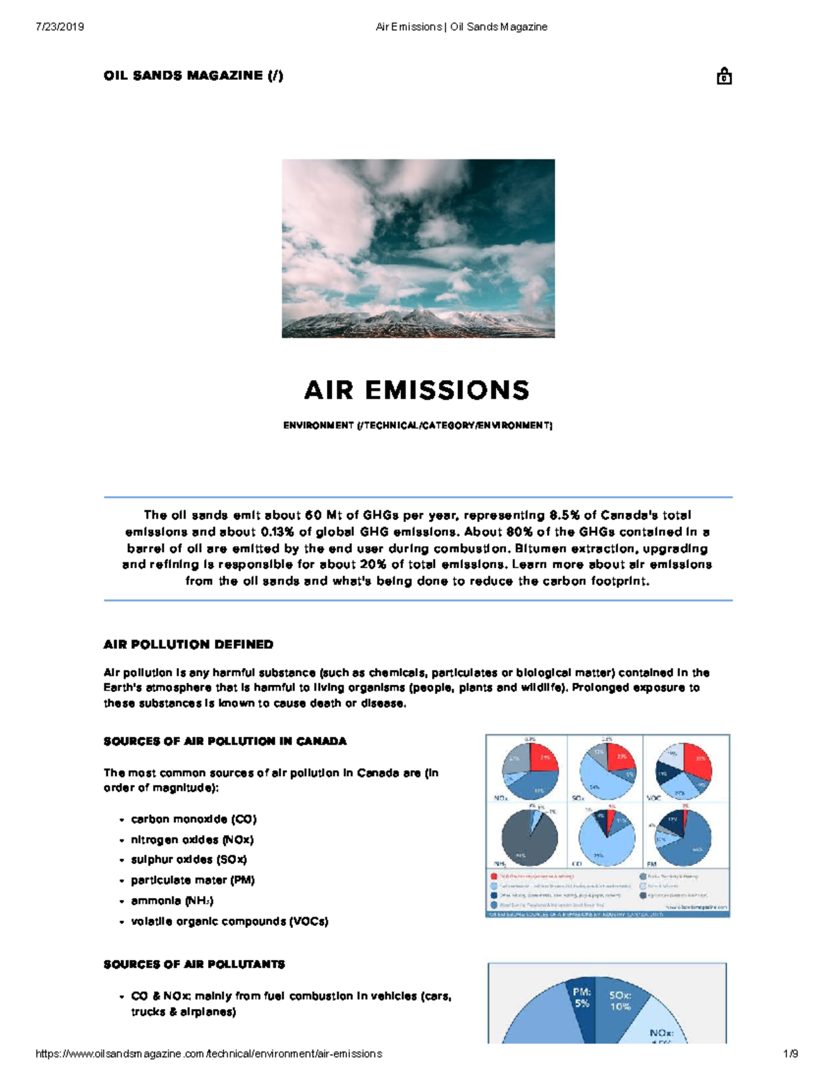 Air Emissions in Oil Sands: Environmental Impact & Mitigation ...