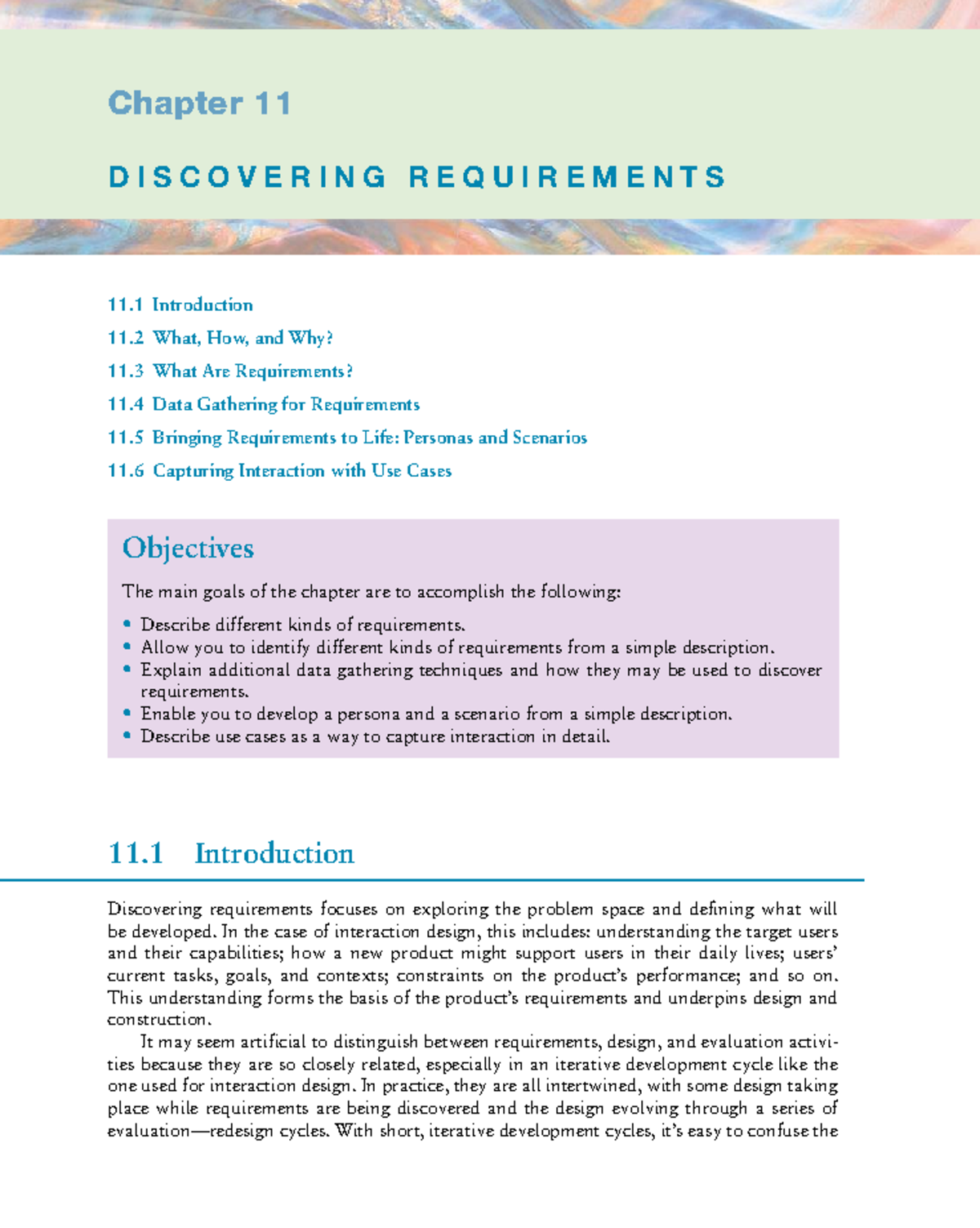 Chapter 11: Discovering Requirements in Interaction Design (CS101 ...