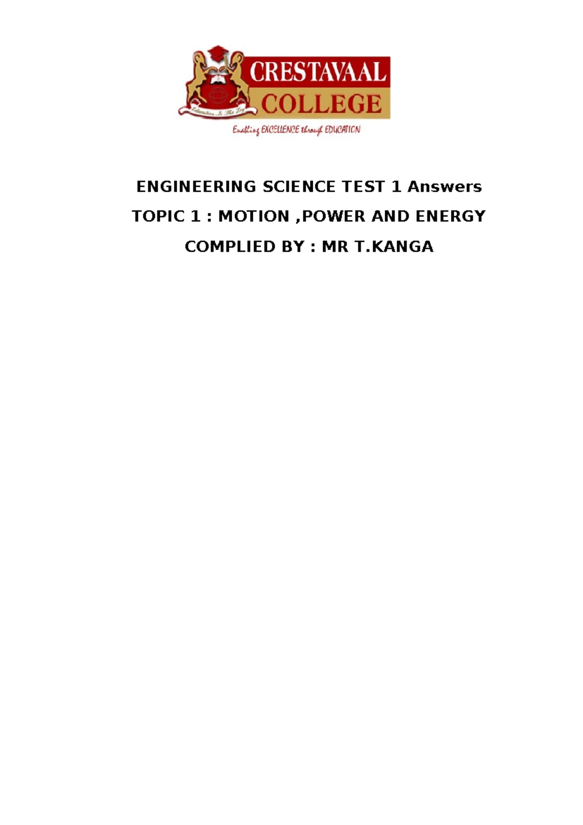 Engineering Science N3 Moments Overview and Calculations Notes - Studocu