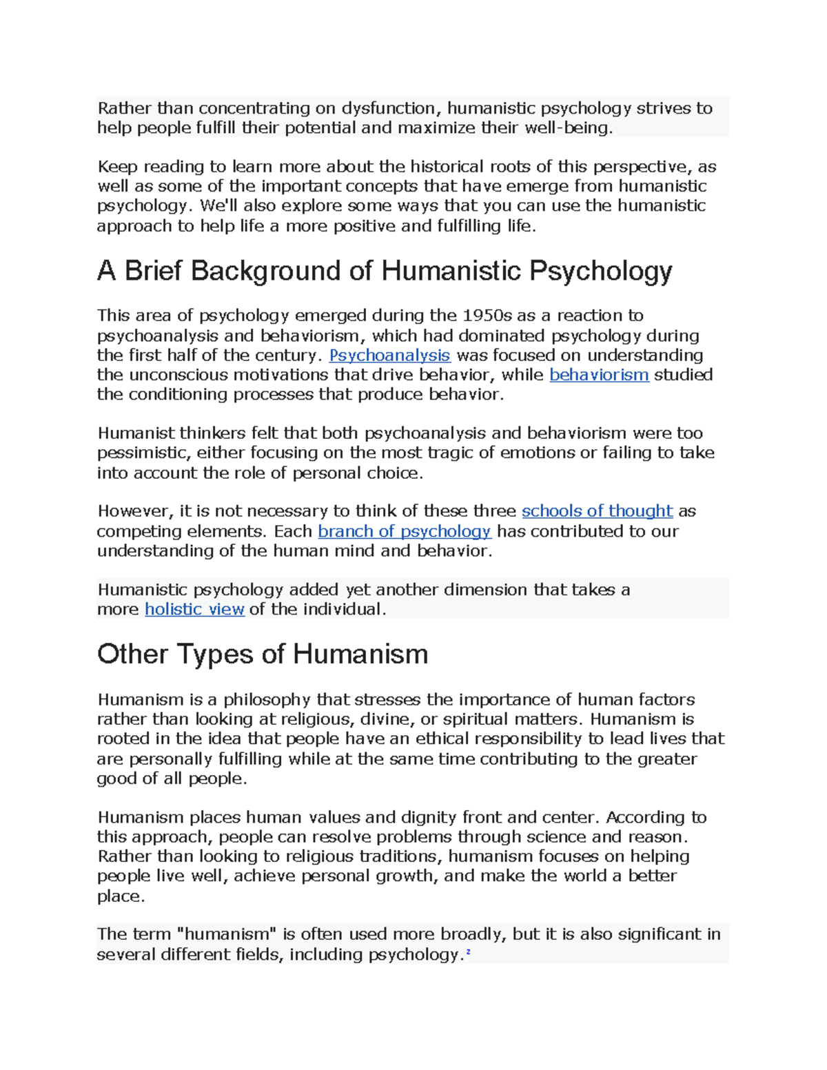 Humanistic Psychology - Keep reading to learn more about the historical ...