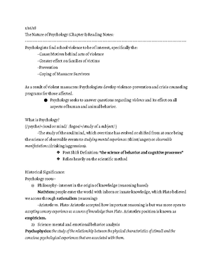 Psychology -Unit 1 - Lecture notes Unit 1 - Psych Unit 1 Psychology ...