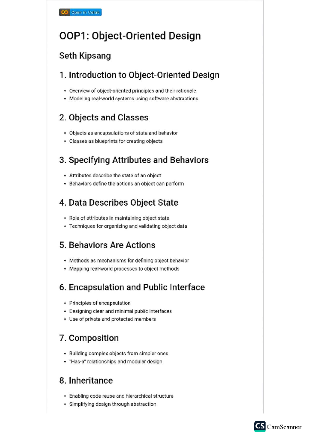 OOP1: Comprehensive Notes on Design Principles and Machine Learning ...