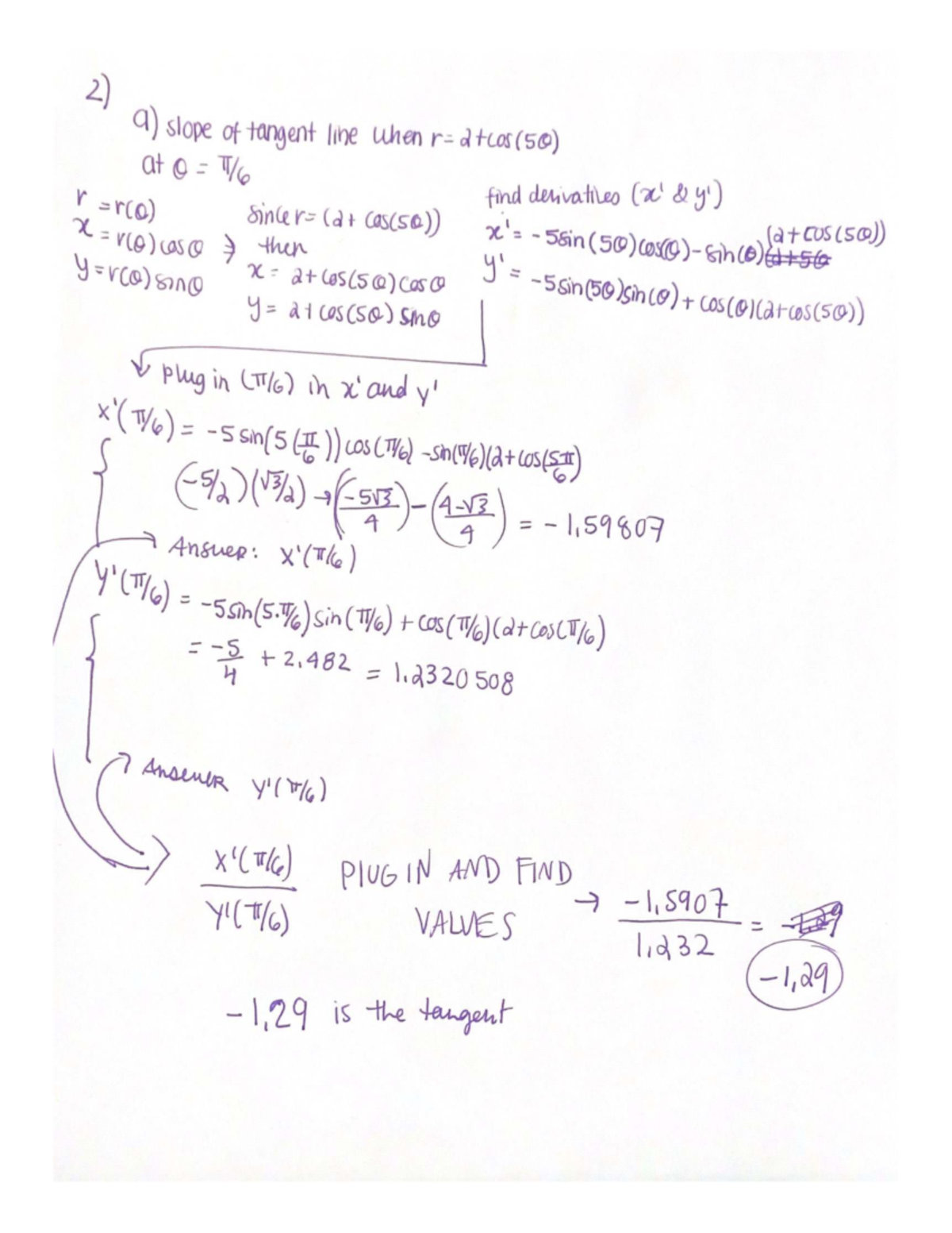 Calculus Practice: Finding the Slope of Tangent Lines (Q2) - Studocu