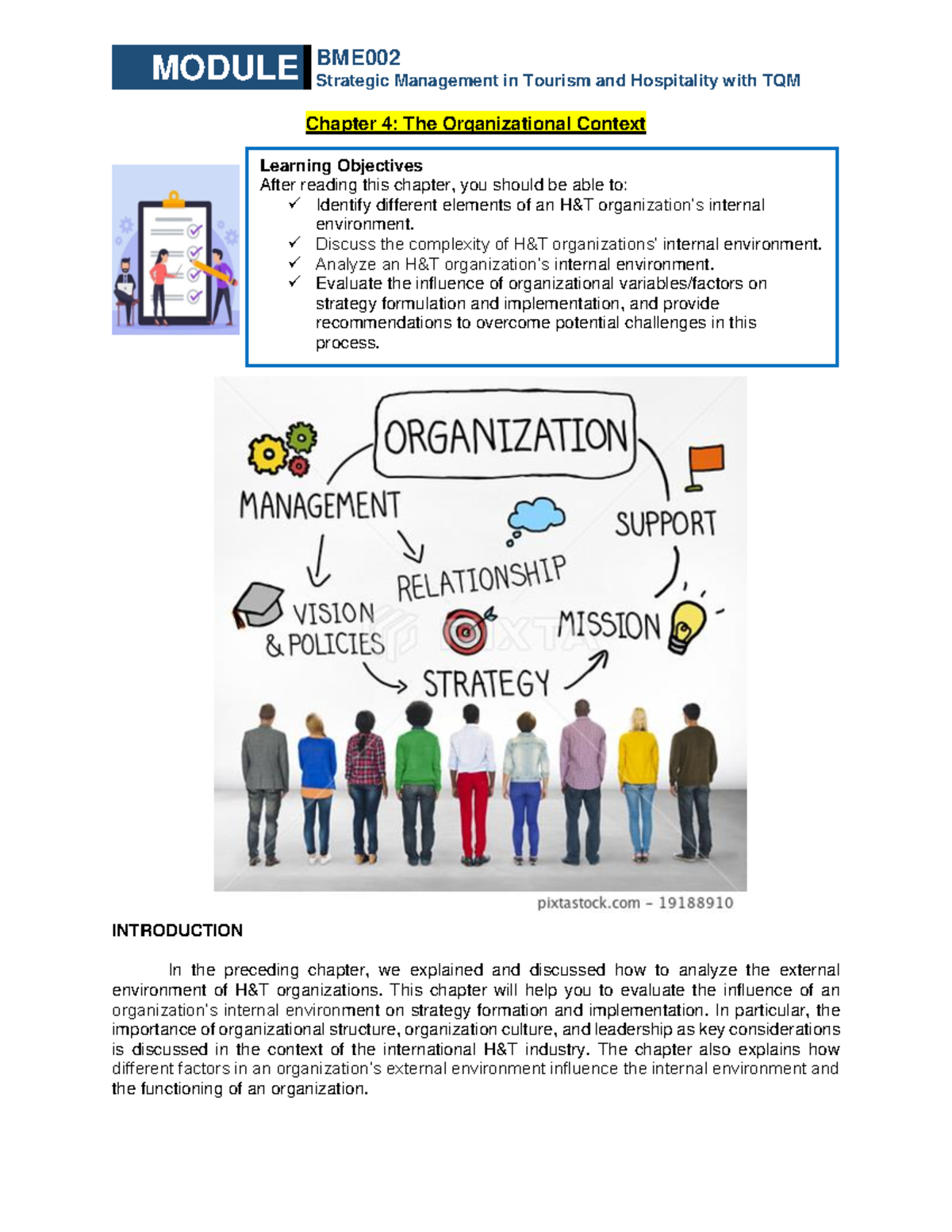 Chapter 4: Organizational Context in Strategic Management (TQM) - Studocu