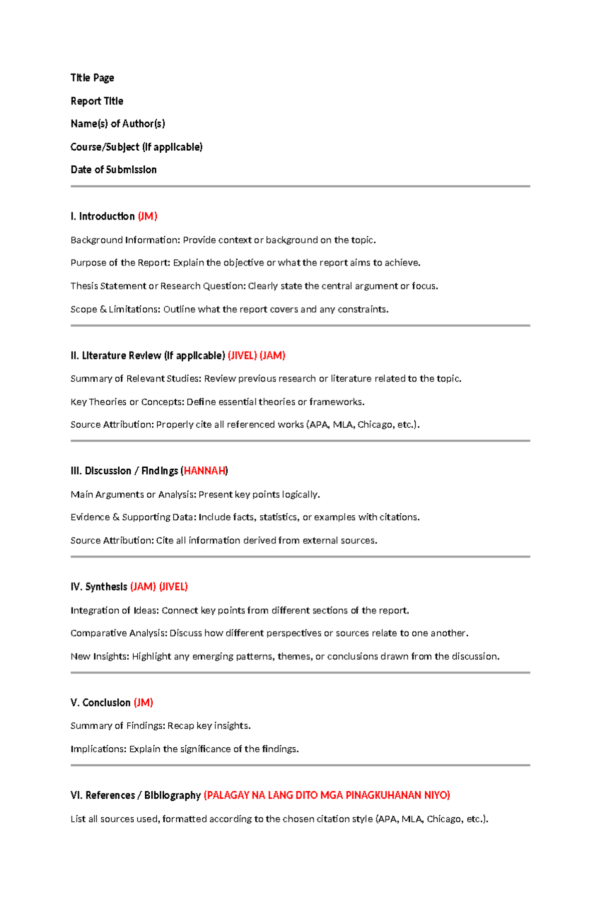 GEE 4 Written Format 25 - Title Page Report Title Name(s) of Author(s ...