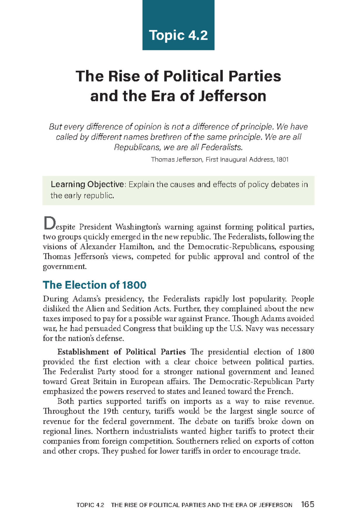 Topic 4 - textbook - TOPIC #.( THE RISE OF POLITICAL PARTIES AND THE ...