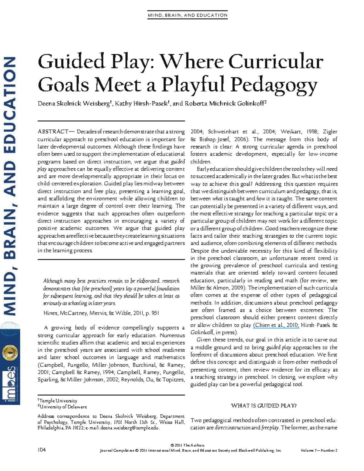 Guided Play: Balancing Curriculum Goals with Playful Learning ...