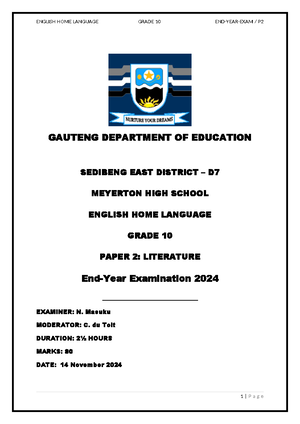 P3 English HOME Language edited - ENGLISH HOME LANGUAGE PAPER THREE ...