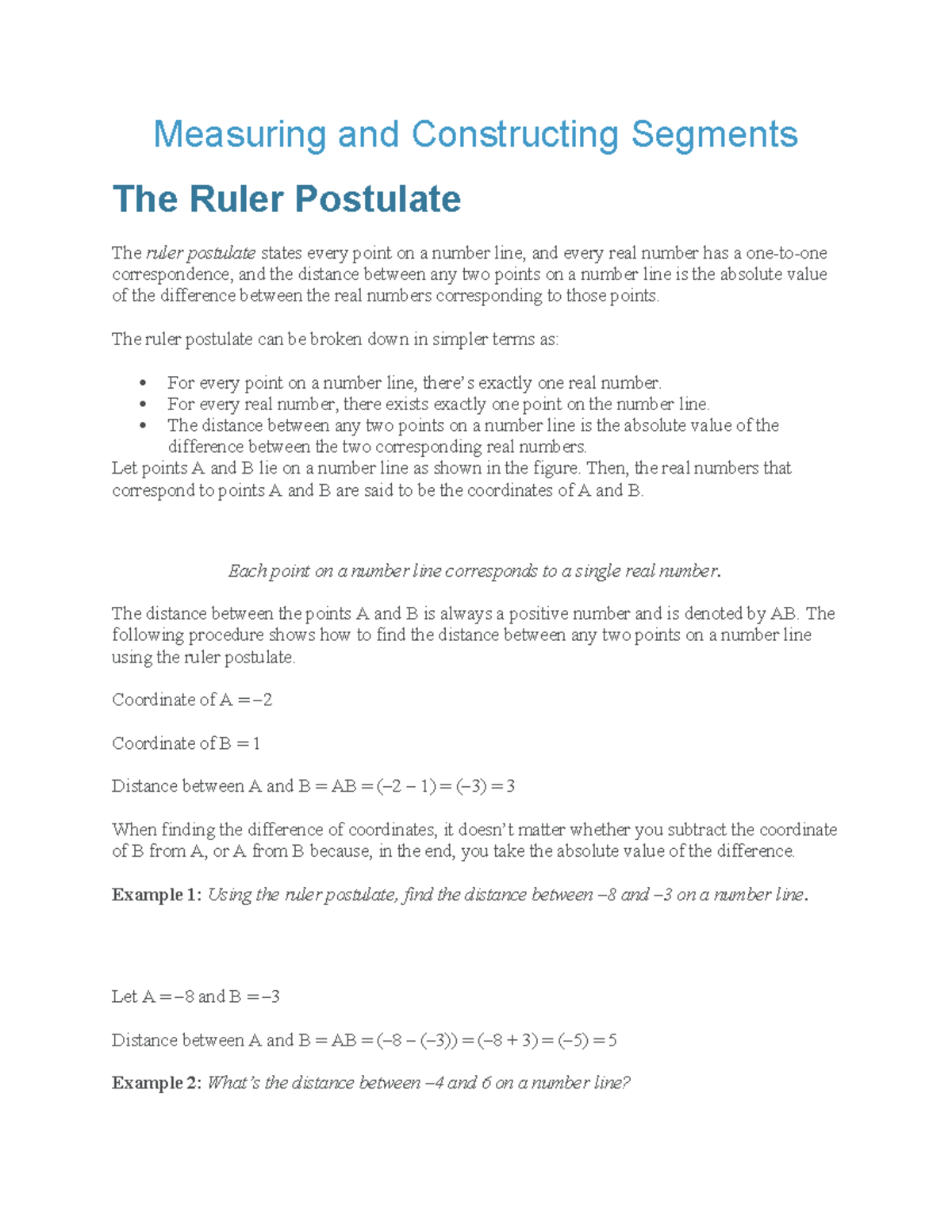 Segment Addition Postulate: Understanding Ruler & Distance Concepts ...