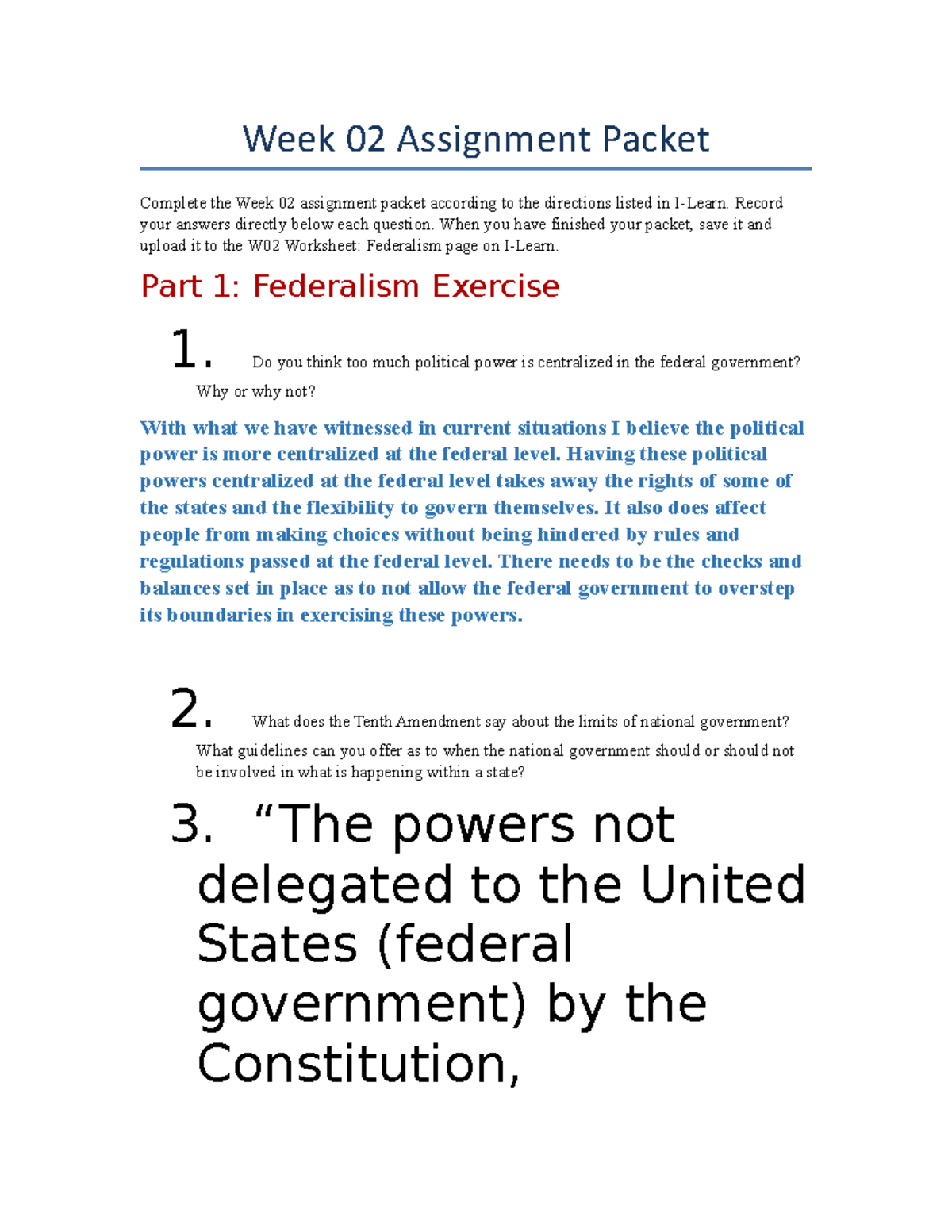 Polsc 110 document week02Assignment Packet - Week 02 Assignment Packet Complete the Week 02 ...