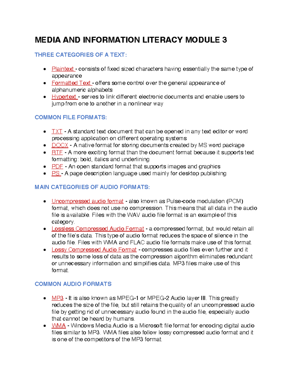 Media and Information Literacy Module 3: Exploring Text and Audio ...