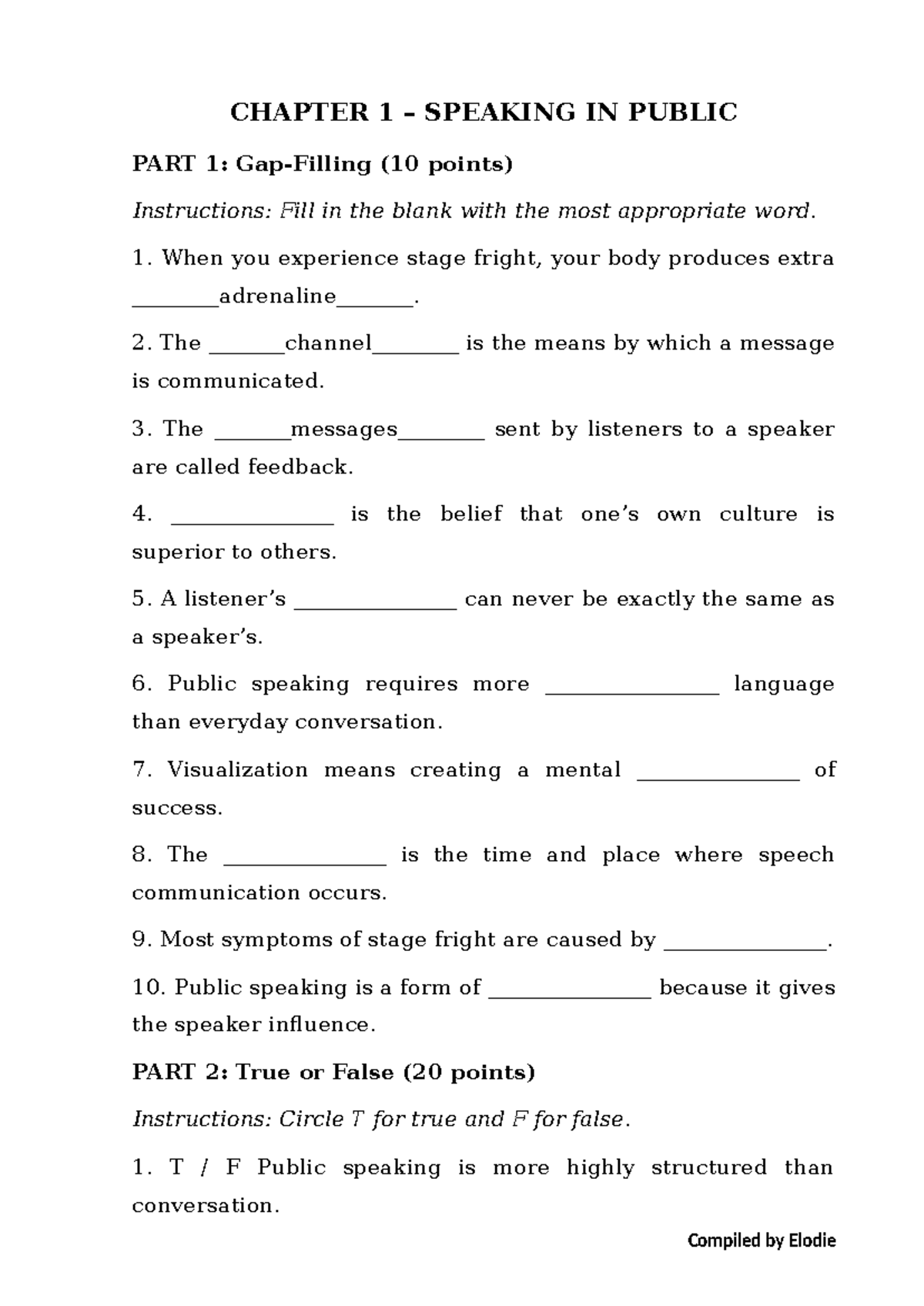 CHAPTER 1 PUBLIC SPEAKING PRACTICE QUESTIONS AND ESSAY PROMPTS - Studocu