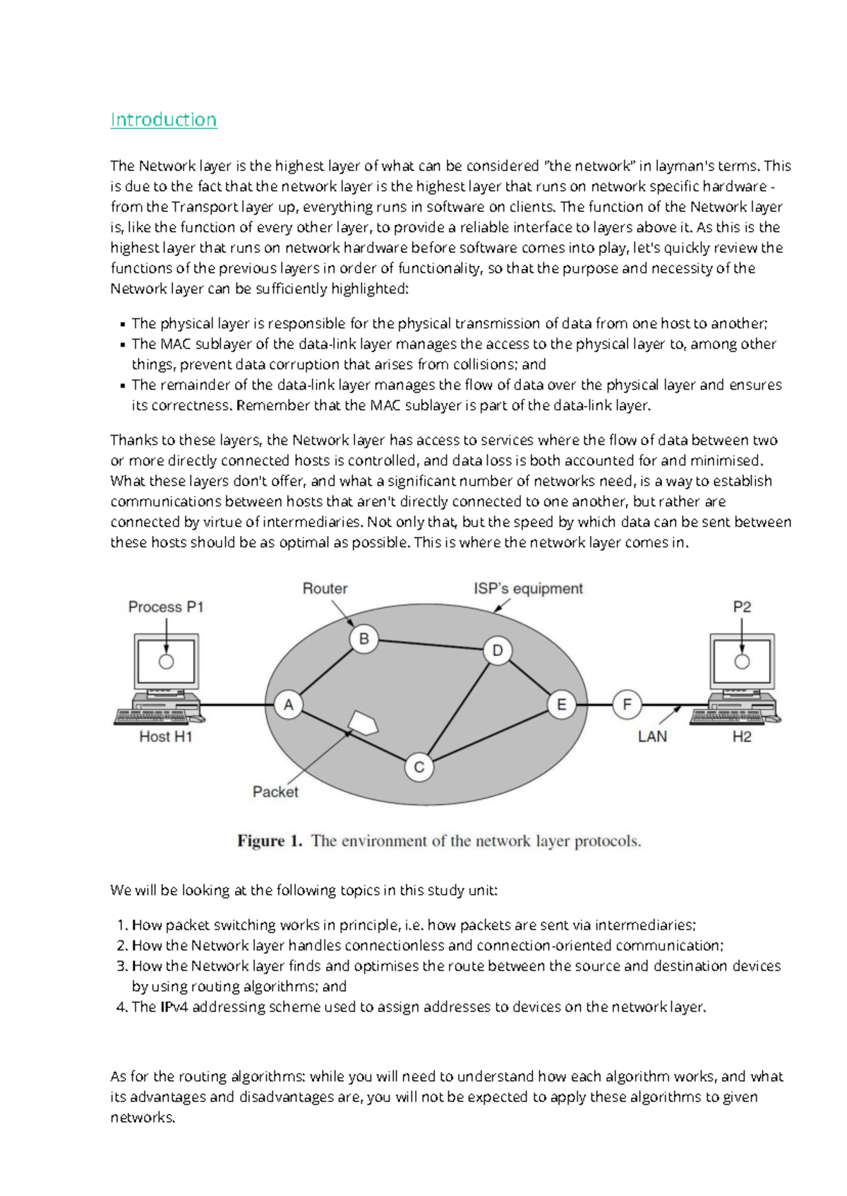 SU5 Network Layer: Understanding Packet Switching & Routing Algorithms ...