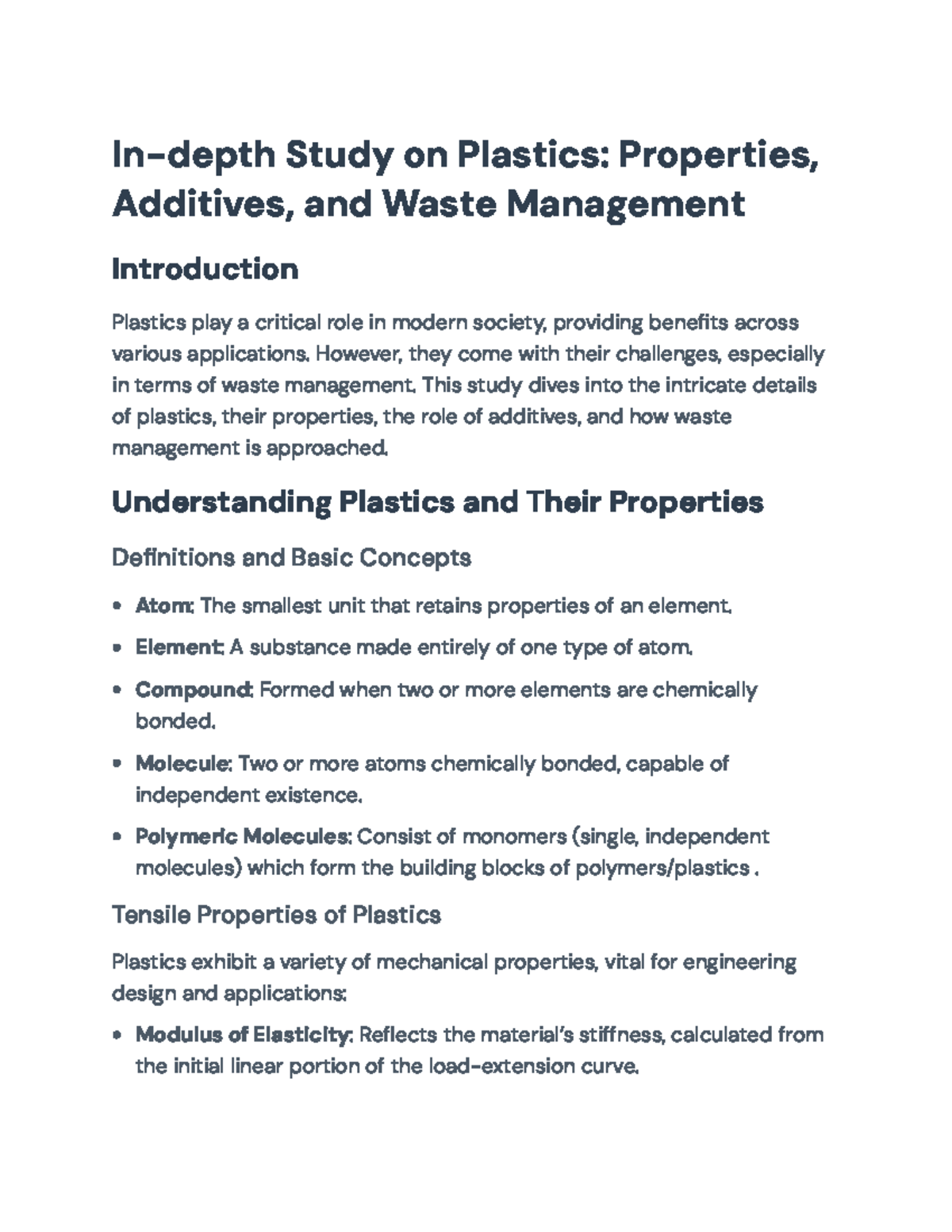 Plastics and Their Additives: Properties, Waste Management & Recycling ...