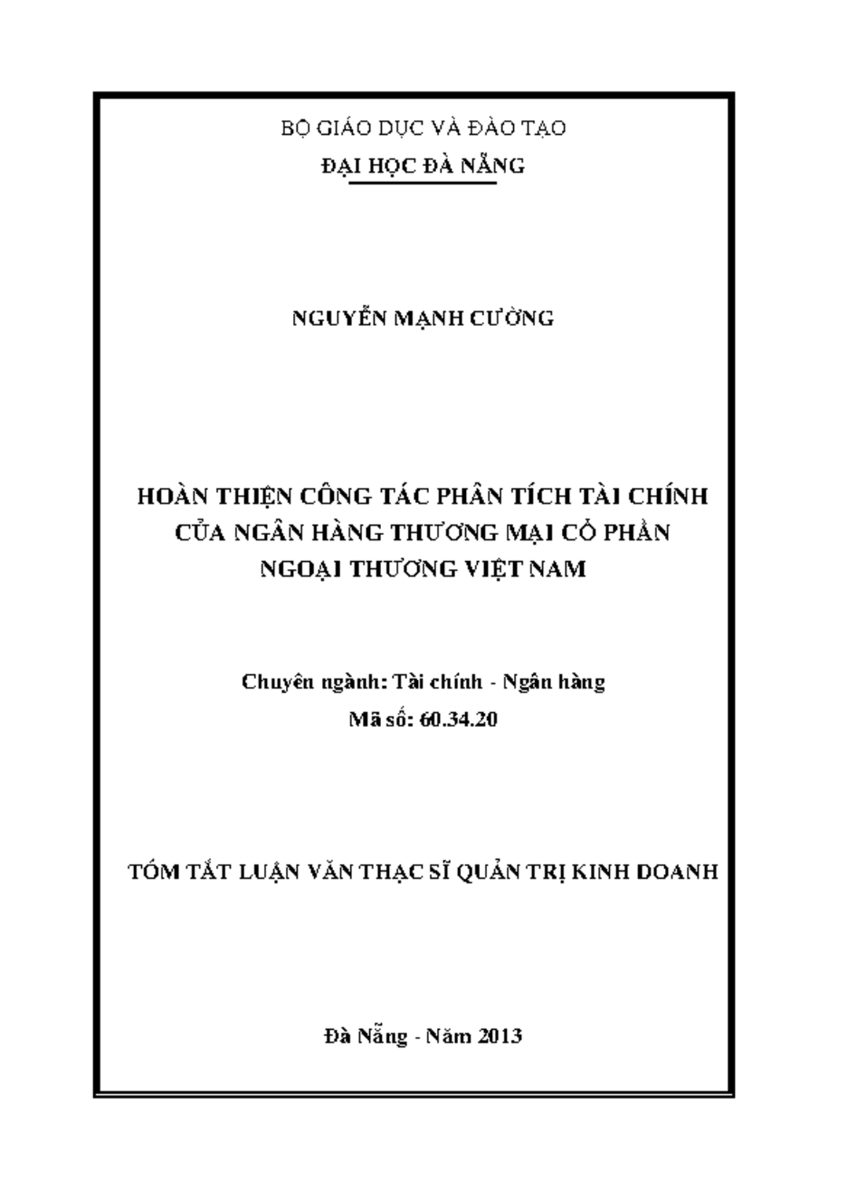 Tailieuxanh tomtat 38 0197 - B GIÁO D C VÀ ÀO T O I H C À N NG NGUY N M ...