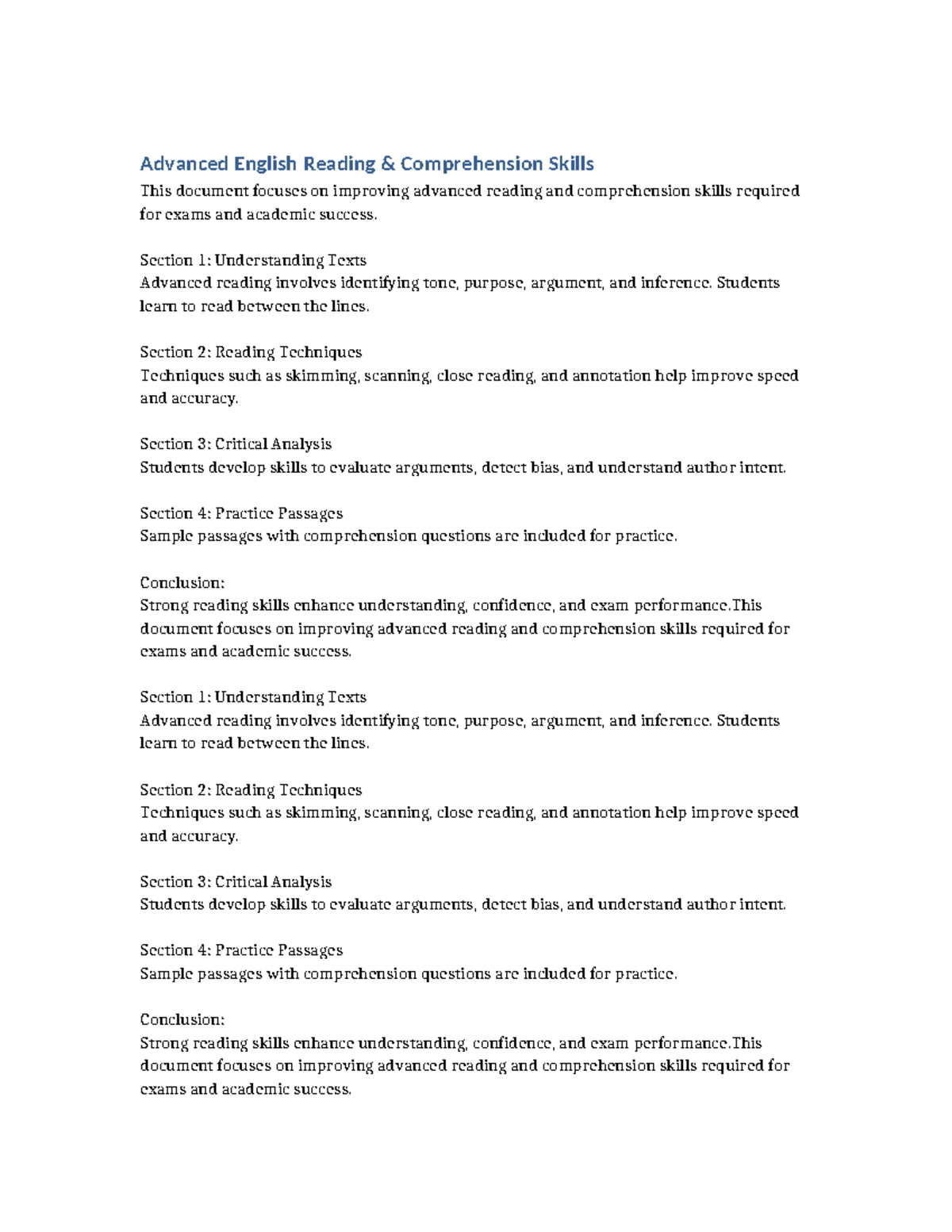 Advanced English Reading Comprehension Skills: Techniques & Practice ...