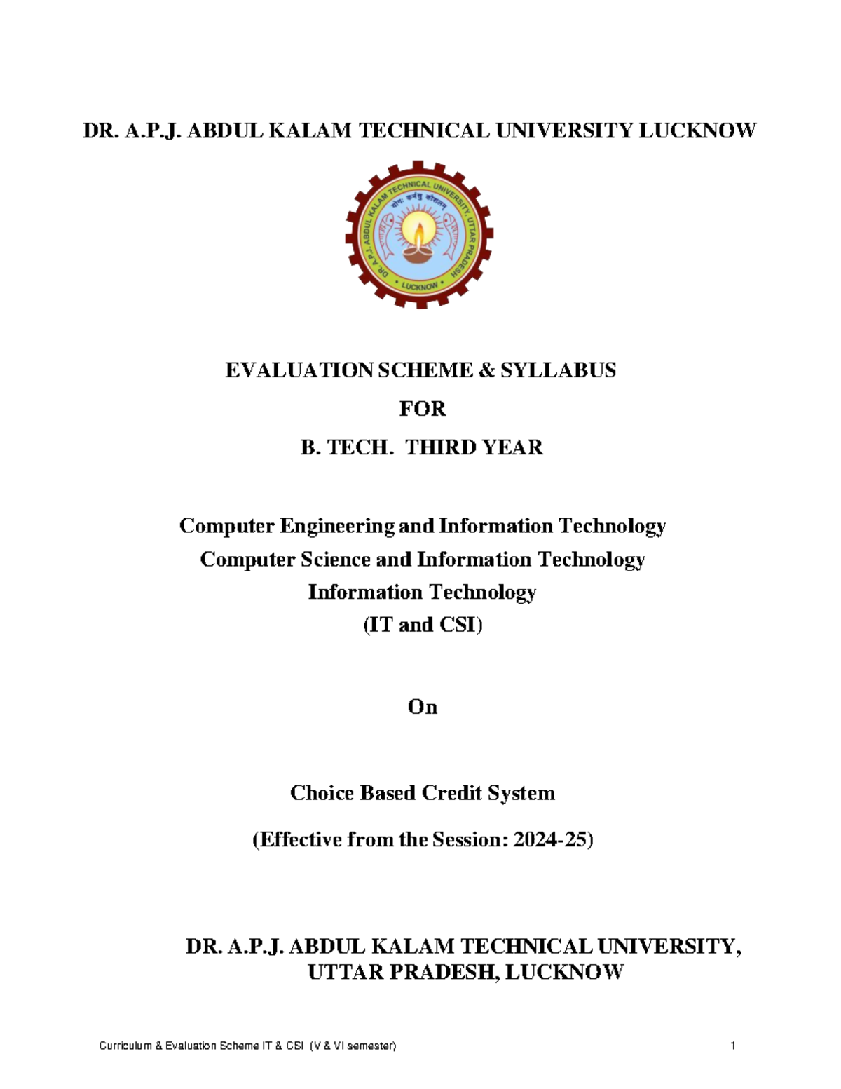 B.Tech IT and CSIT 3rd Year Syllabus Overview (2024-25) - Studocu