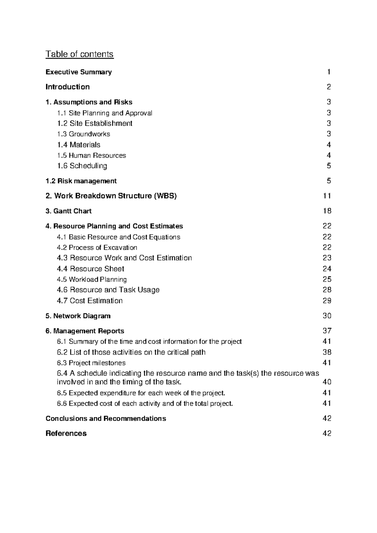Group Project Barrington Bridge - Table of contents Executive Summary ...