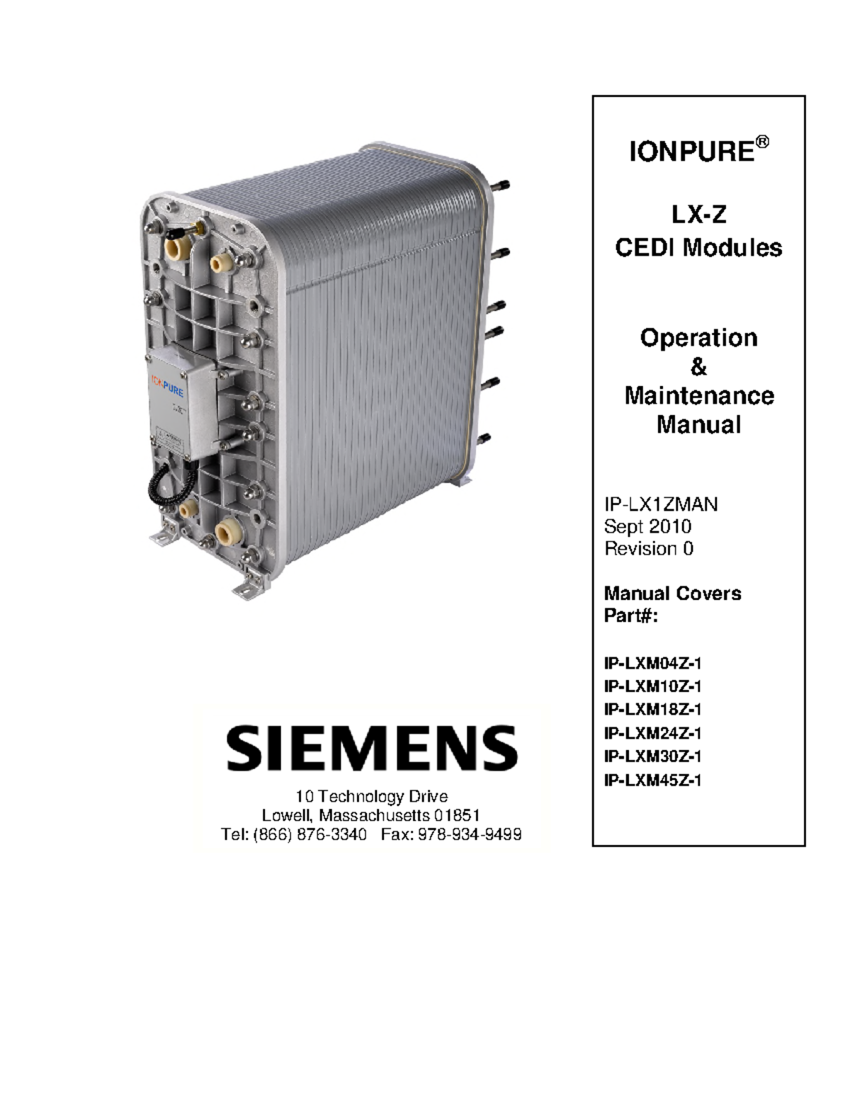 IONPURE LX-Z CEDI Modules Operation & Maintenance Manual - Studocu