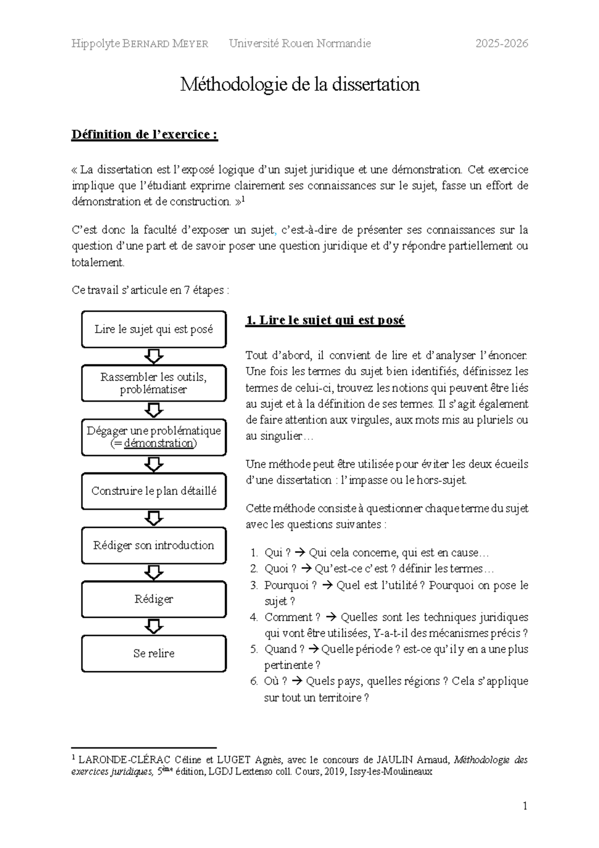 Méthodologie de la Dissertation en Droit - Université Rouen Normandie ...
