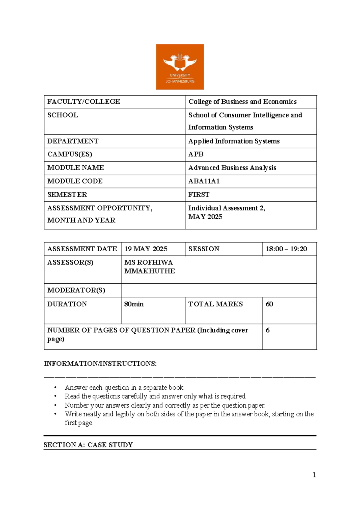ABA11A1 Individual Assessment 2 - QuickBake Pizzeria Case Study ...
