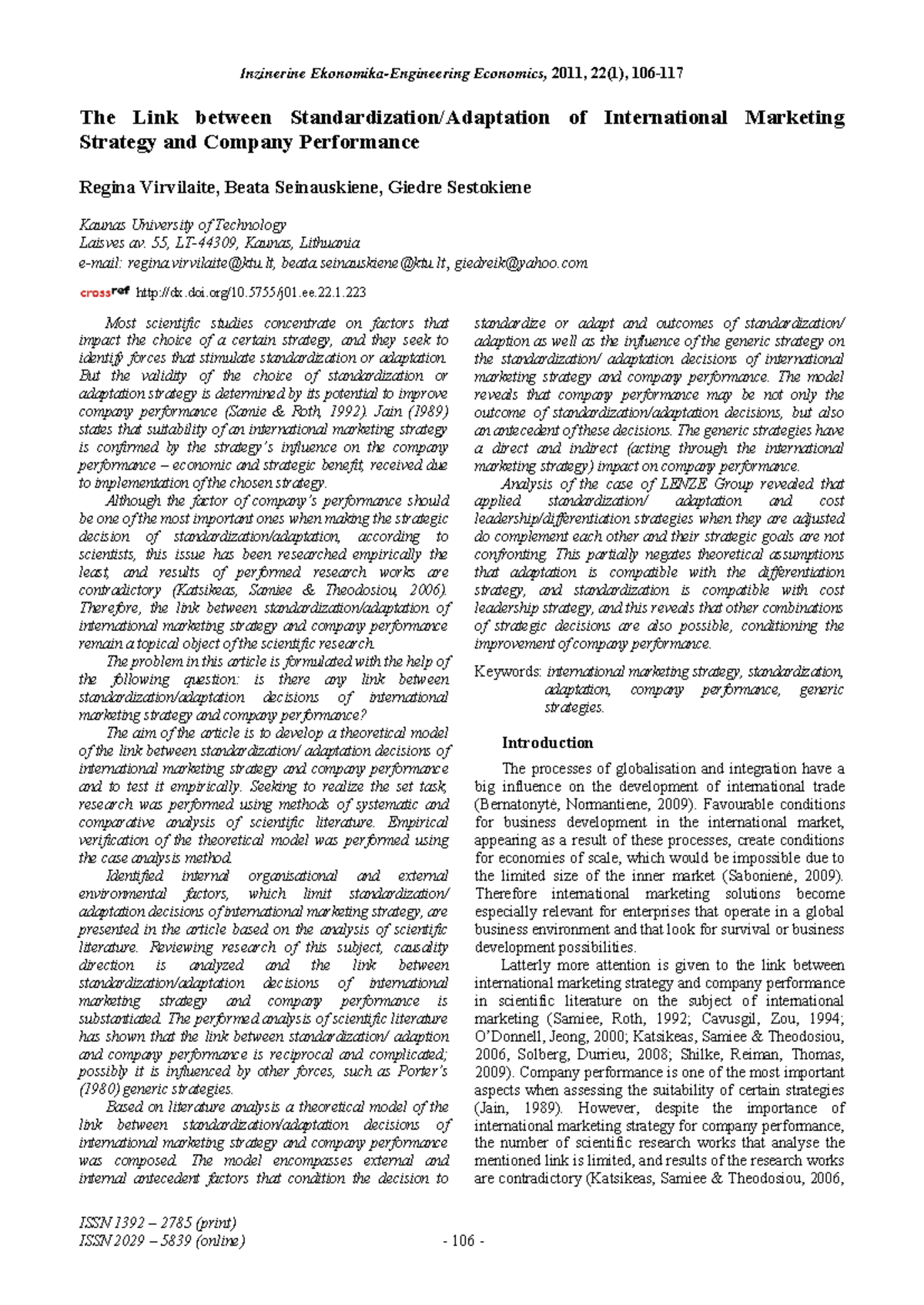 International Marketing Strategy: Standardization vs. Adaptation Impact ...