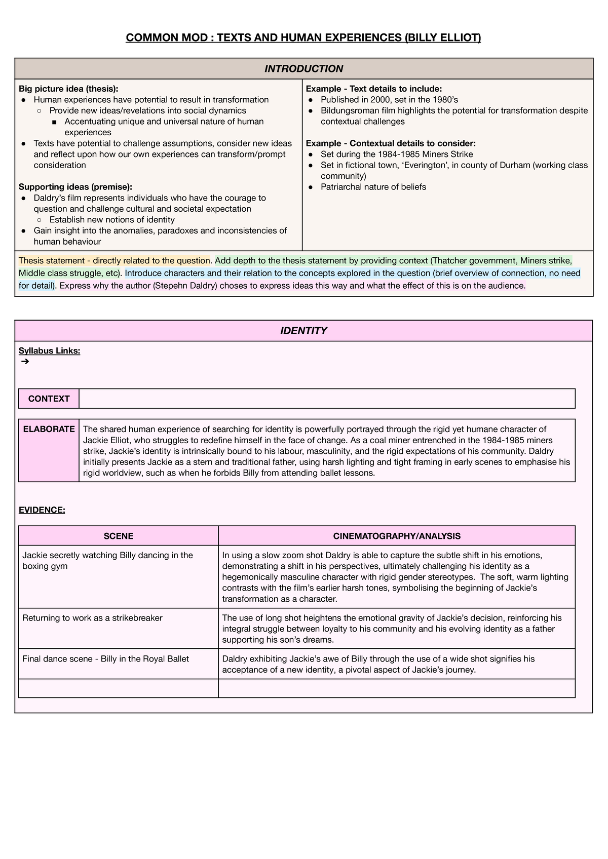 HSC English Standard: Common Mod - Texts & Human Experiences (Billy ...