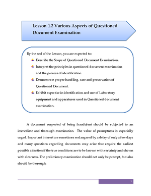 Forensic 4 Lesson 3 - QUESTIONED DOCUMENT EXAMINATION - FORENSIC 4 ...