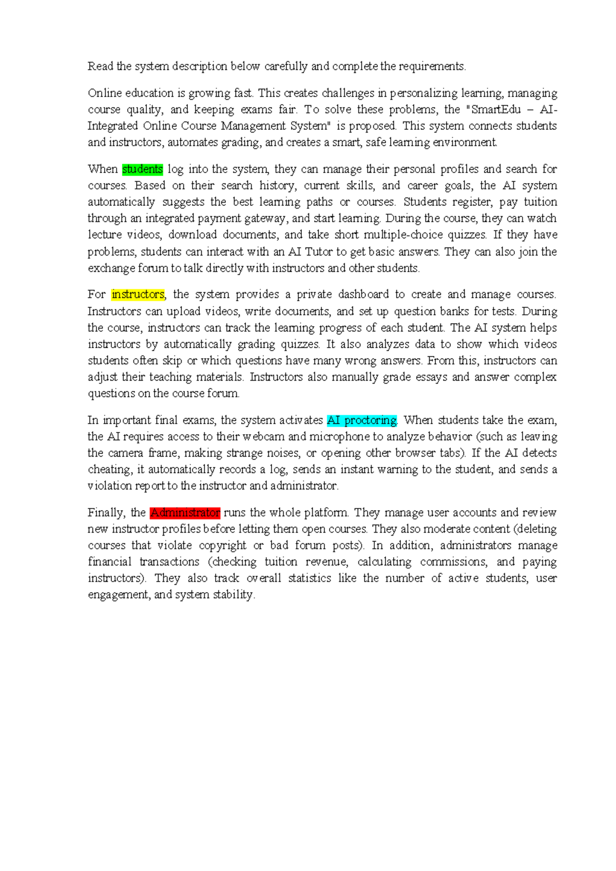 AI-Integrated Online Course Management System Overview - WS4 Draft ...