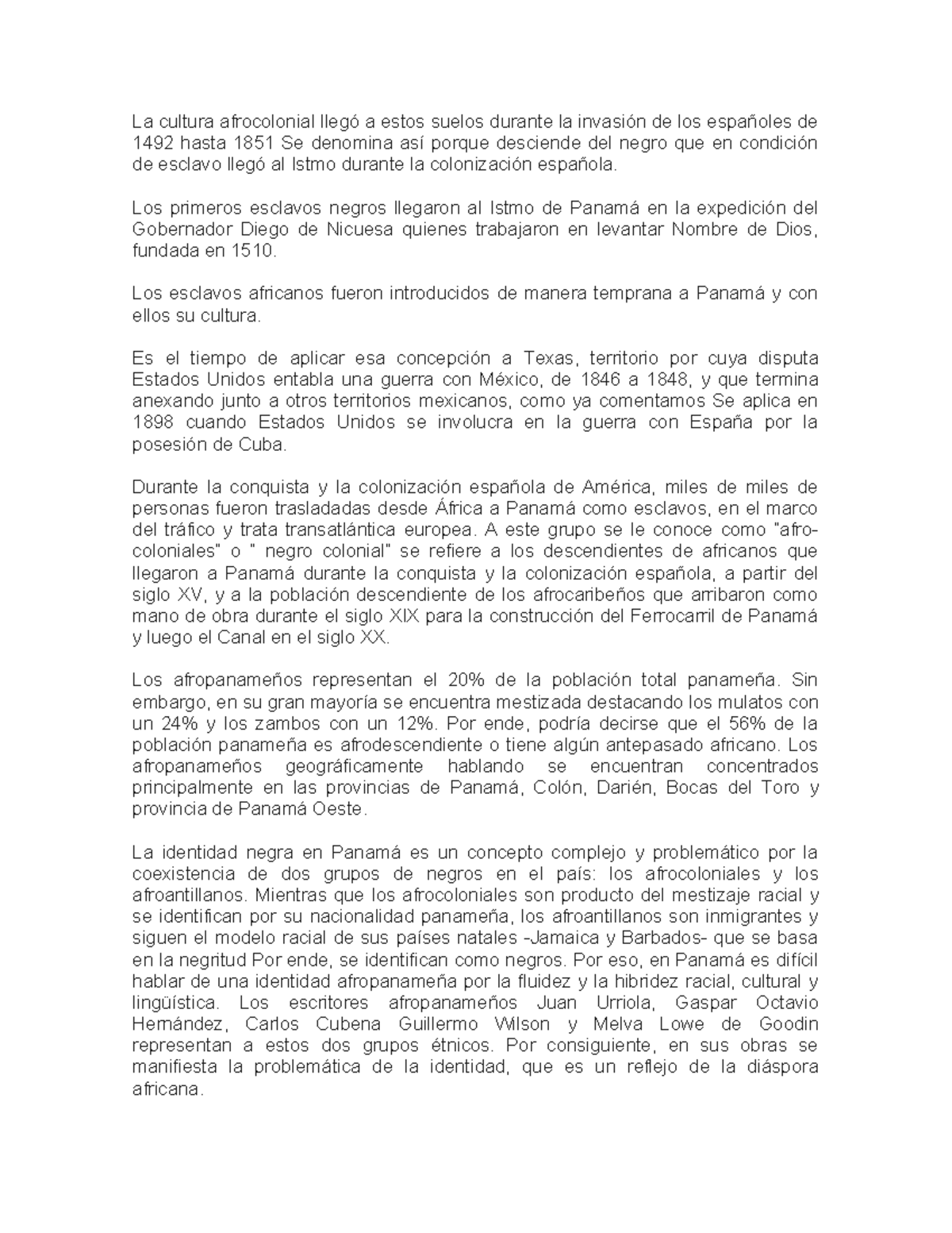 Afro Colonial History: Descendants in Panama's Culture and Identity ...