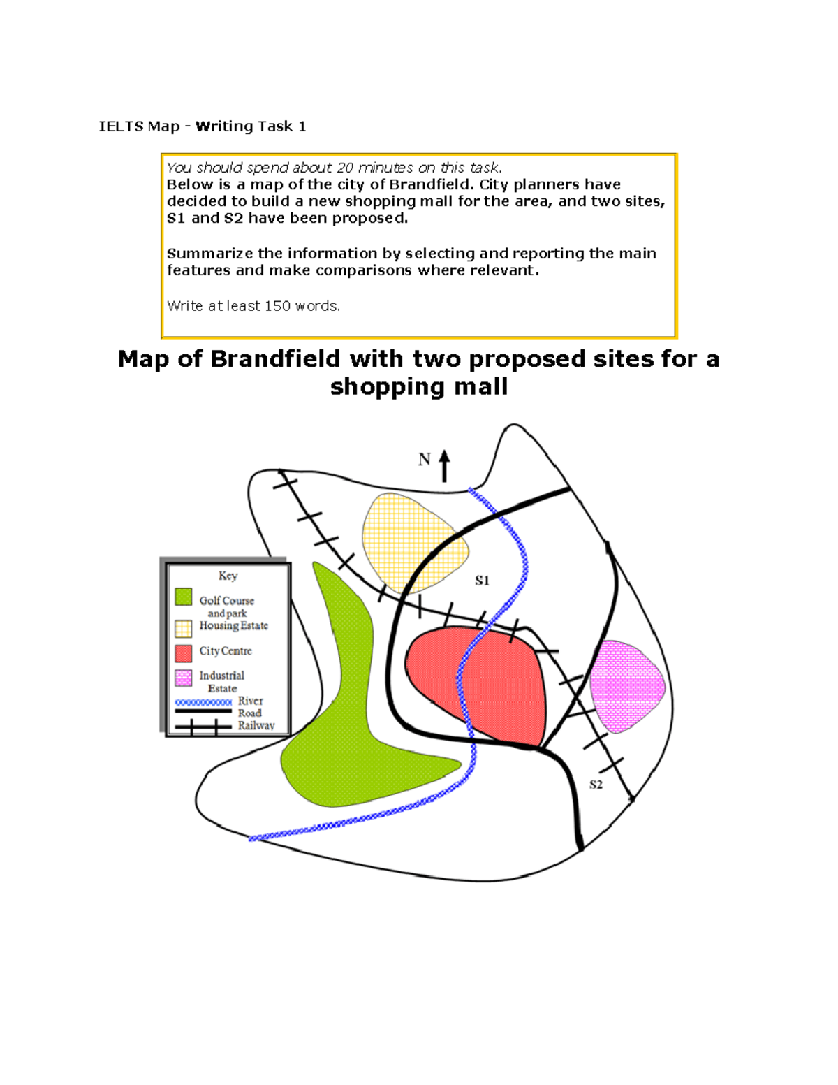 IELTS Writing Task 1: Brandfield Map Analysis - Studocu