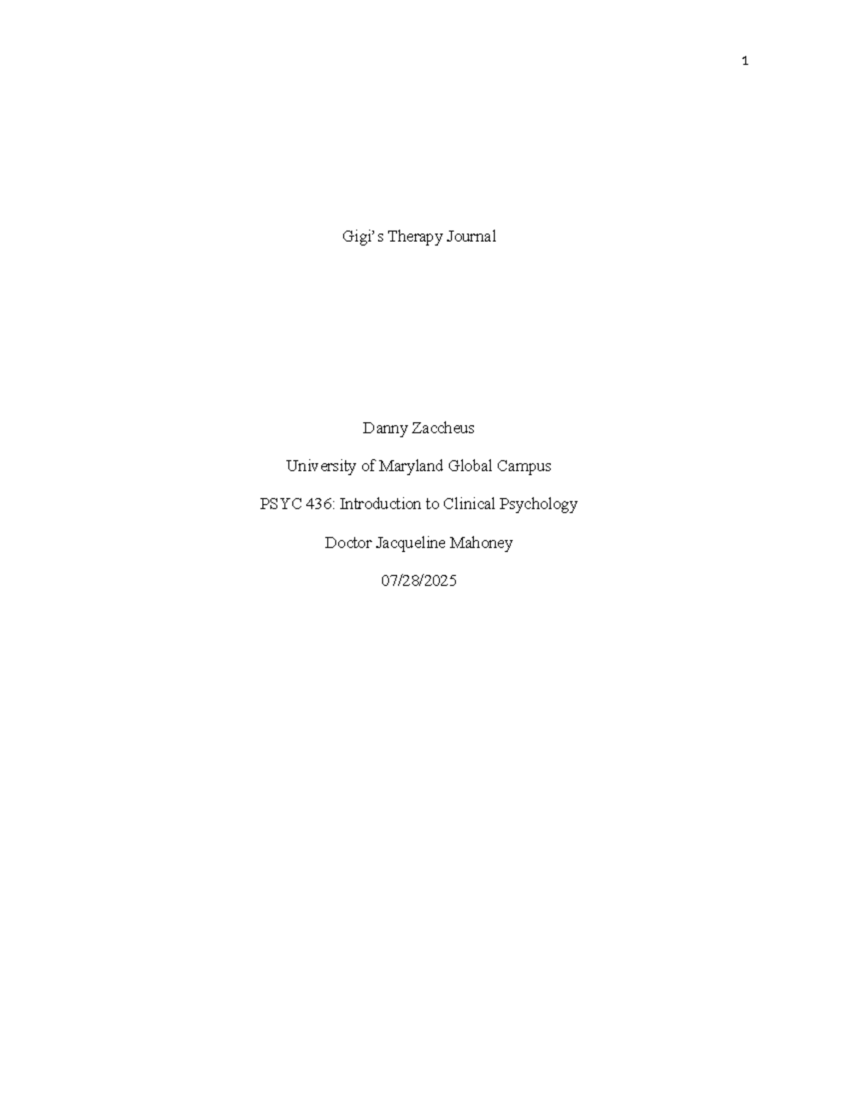 PSYC 436: Therapy Journal Reflections and Insights - Studocu