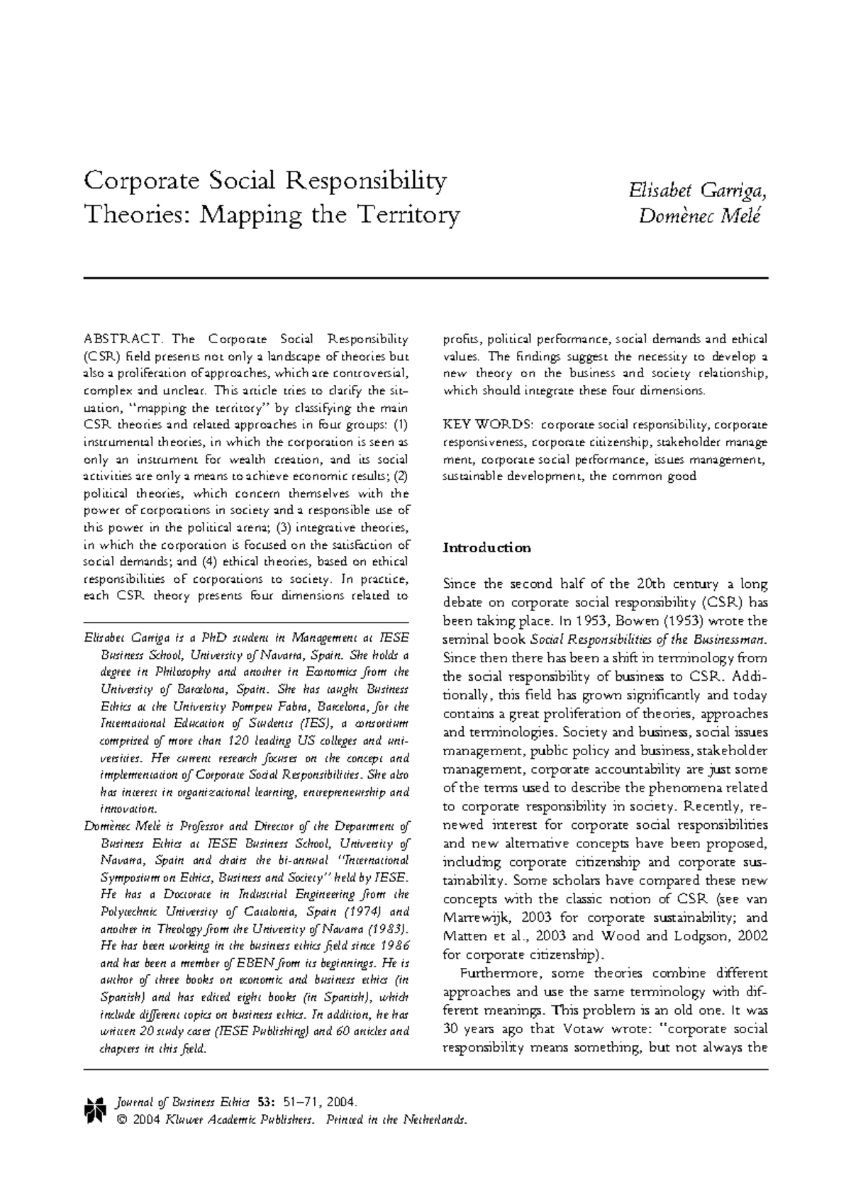 Corporate Social Responsibility Theories: A Comprehensive Overview ...