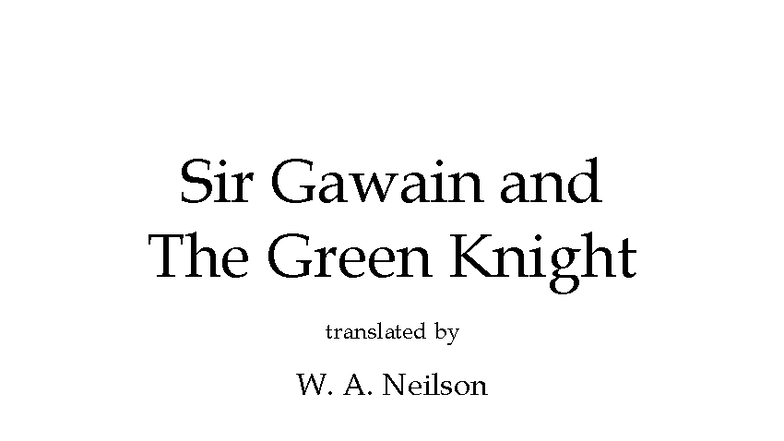 Sir Gawain and the Green Knight: A Middle English Tale Analysis - Studocu
