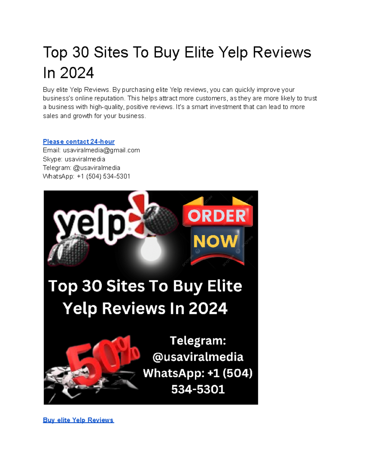 Top 30 Sites To Buy Elite Yelp Reviews In 2024 - By purchasing elite ...