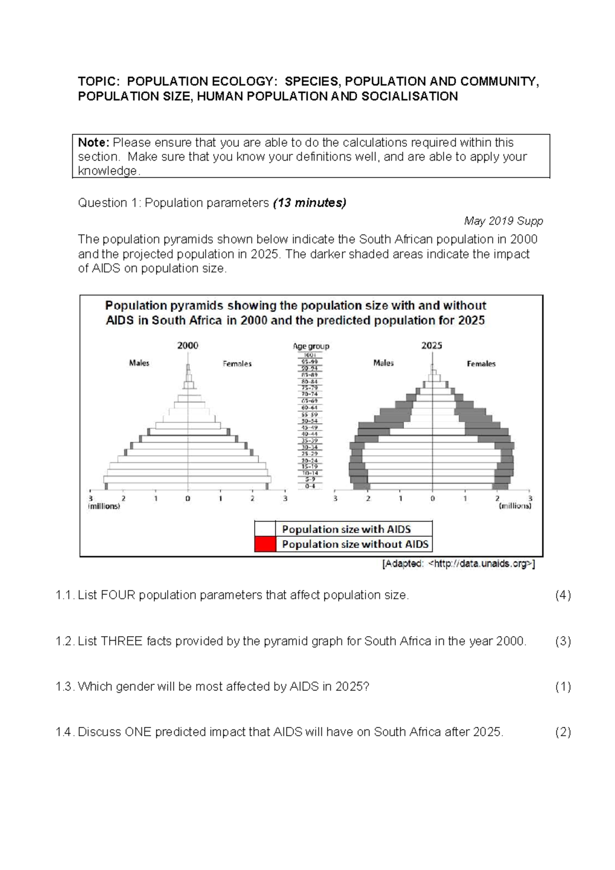 Population Ecology Exam Practice: Species, Size & Community Dynamics ...