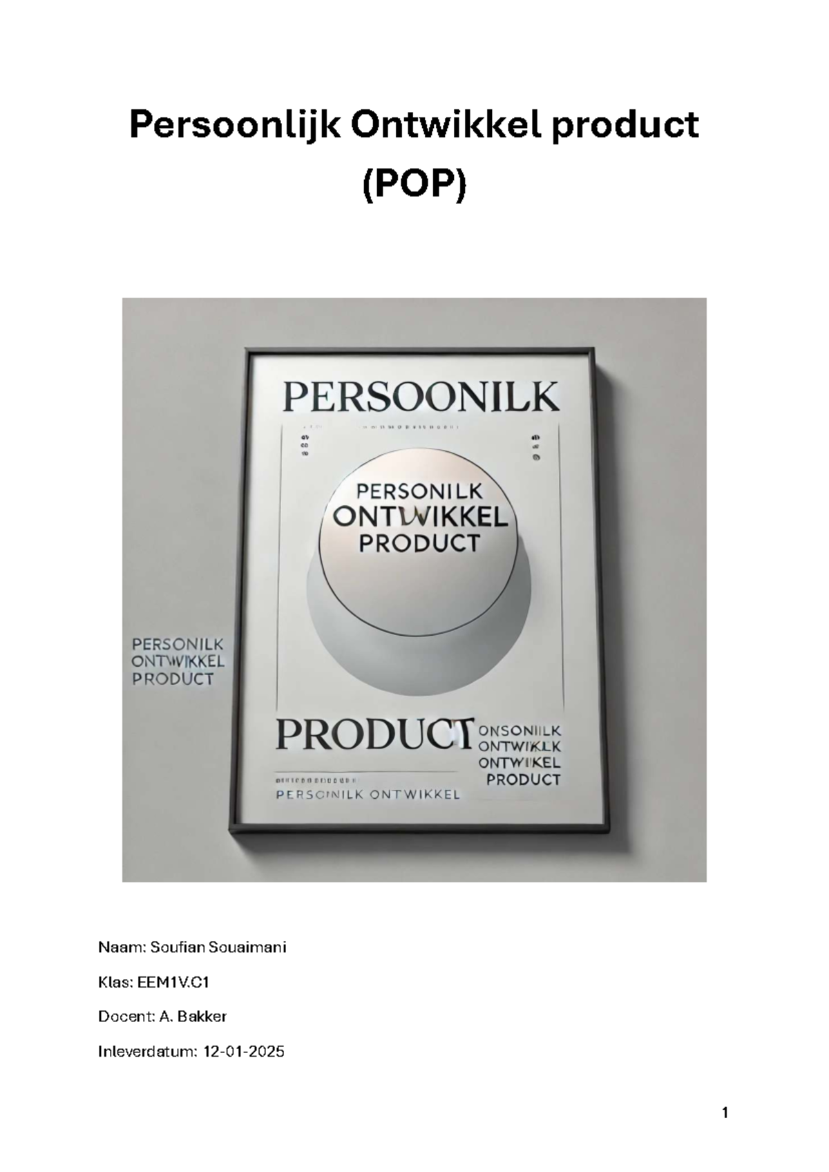 Persoonlijk Ontwikkel Product (POP) - Souﬁan Souaimani - EEM1V.C1 ...