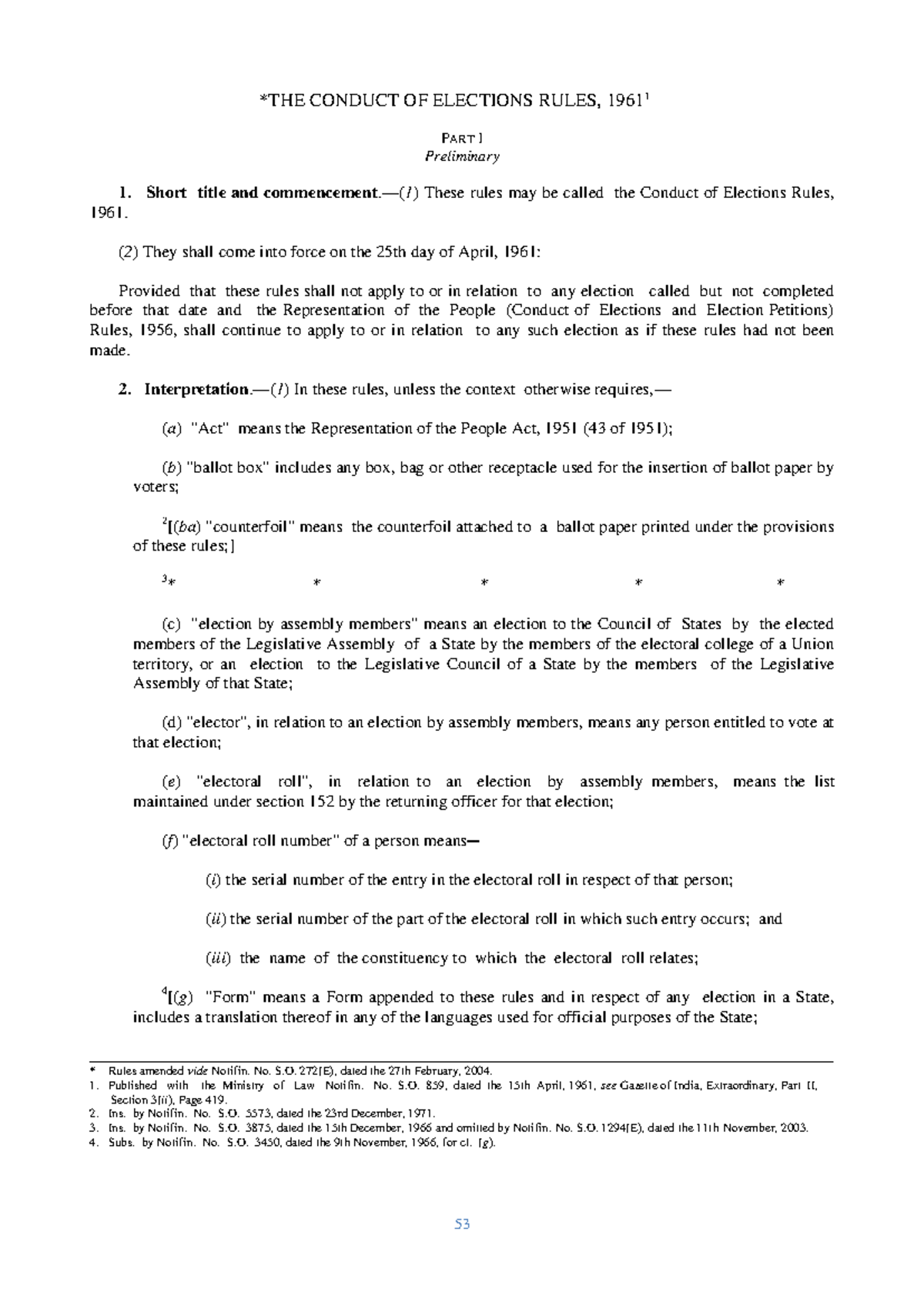 Conduct of Elections Rules, 1961 - Key Provisions and Insights - Studocu