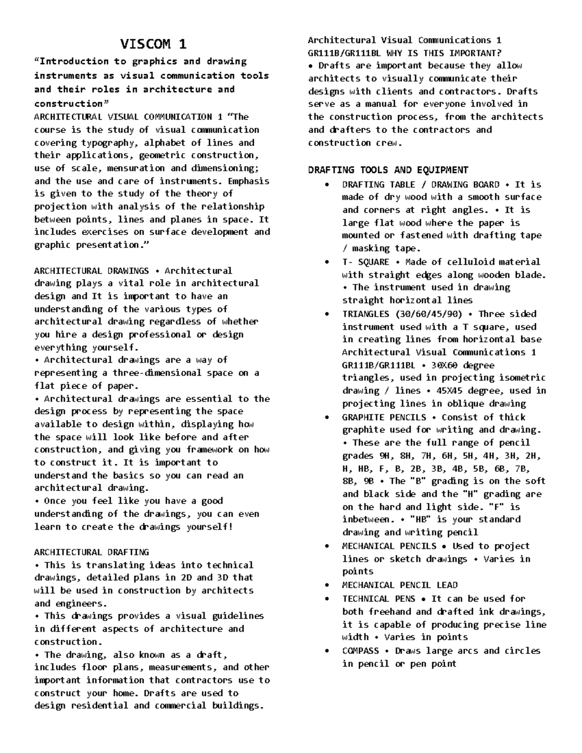 Prelims Reviewer - 10 subjects - VISCOM 1