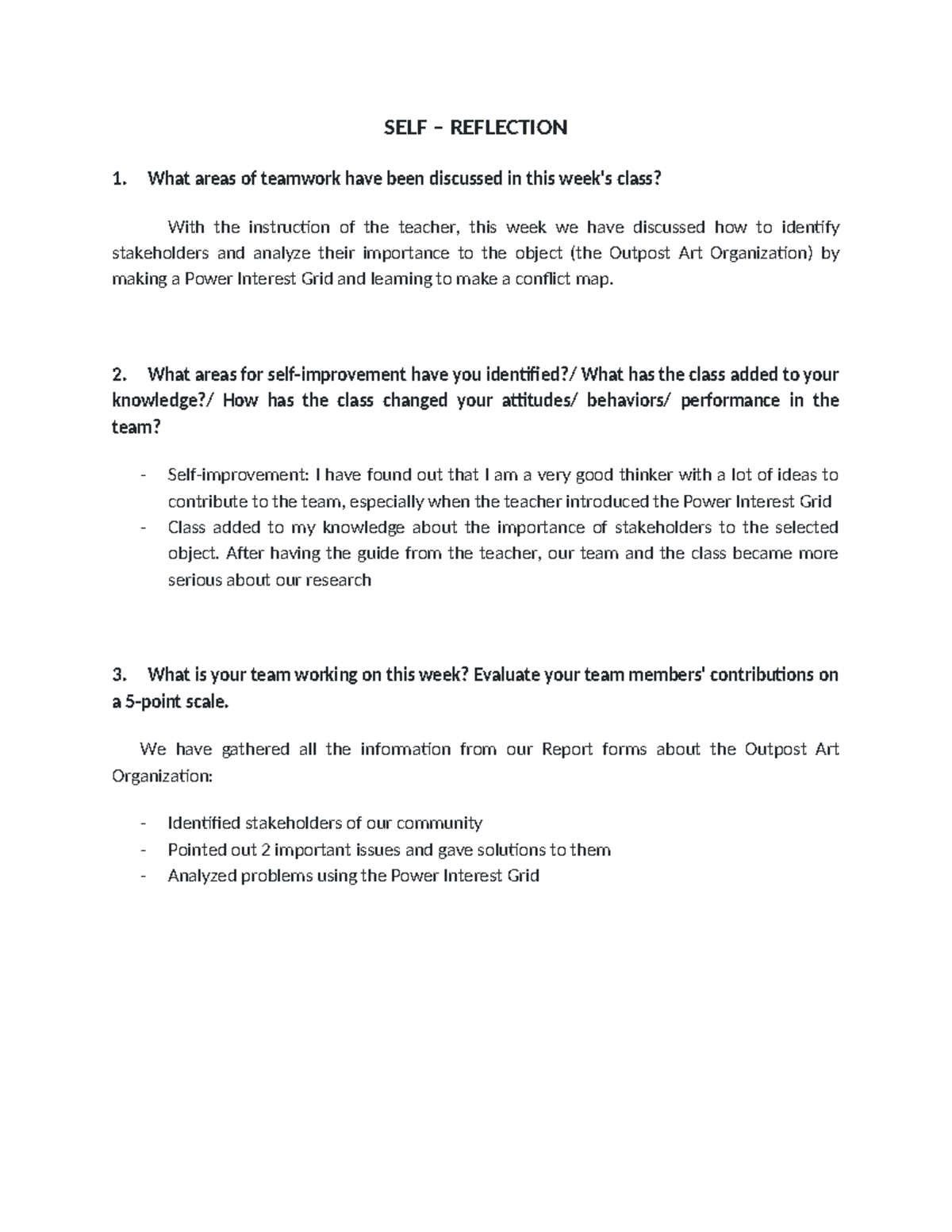 Self-reflection Vu-Duc-Minh Group-1 11224332 - SELF – REFLECTION What ...